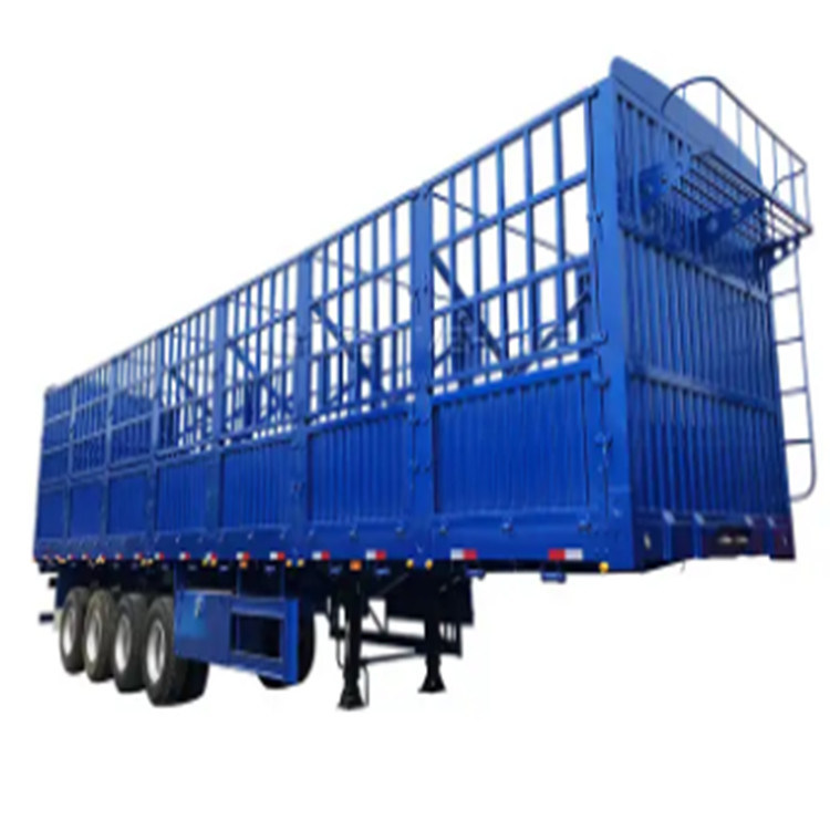 Three Axle 40T High Wall Fence Cargo Stake Semi Trailer For Bulk Cargo ...