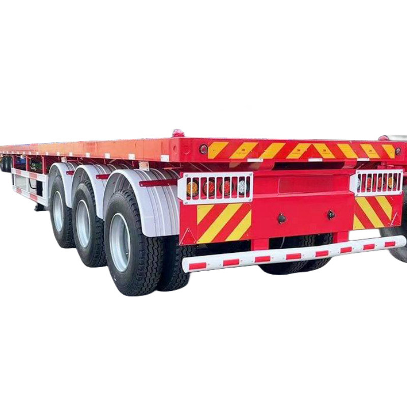 Tri-Axle 4 Axle 20FT 40FT Extendable Container Flatbed Truck Trailer ...
