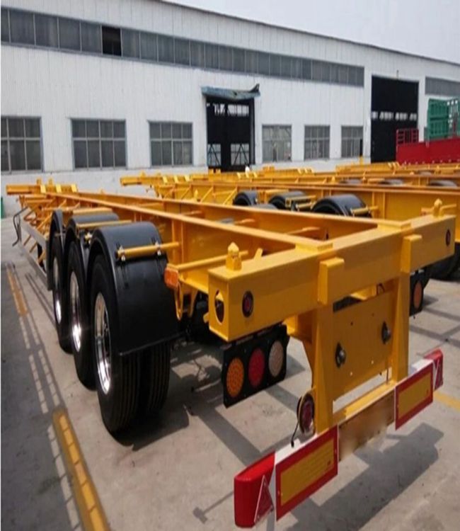 HOWO 20 40 FT Skeletal Container Chassis Semi Trailer 50ton High Load ...